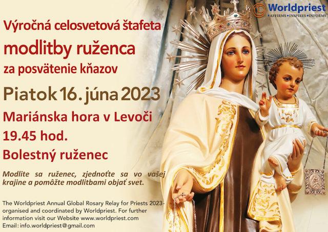 Na Mariánskej hore v Levoči sa pripoja do celosvetovej modlitby za kňazov